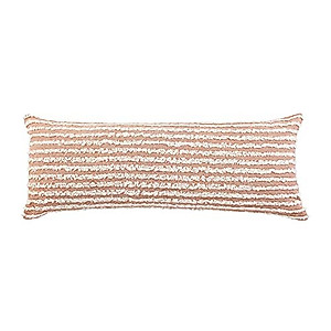 LR Home Wispy Ways Lumbar Throw Pillow, 14" x 36", Dusty Pink/Cream