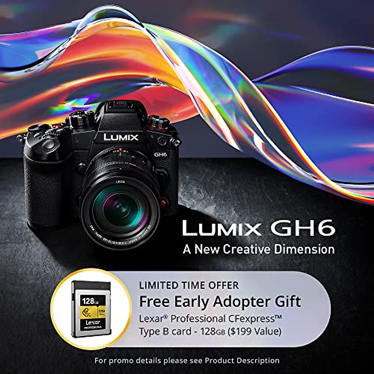 Panasonic LUMIX GH6, Mirrorless Micro Four Thirds Camera with 7.5-Stop 5-Axis Dual Image Stabilizer, 12-60mm F2.8-4.0 Leica Lens - DC-GH6LK (Renewed)