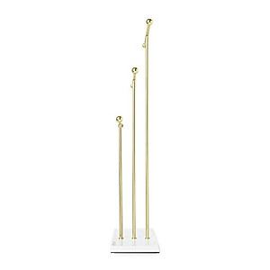 Umbra Trigem Hanging Jewelry Organizer Tiered Tabletop Countertop Free Standing Necklace Holder Display, 3, Brass/White