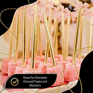 FAMASTON 150-pack Biodegradable Gold Paper Straws - Disposable Drinking Gold Straws - Gold Sticks for Cake Pops in Birthday, Anniversary, Wedding, Holiday Celebrations, Party Decor, and Supplies