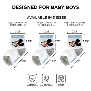 ABG Accessories Baby Girls & Boys Minnie 10-pack Infant Sock, Mickey Mouse-Blue, 0-6 Months