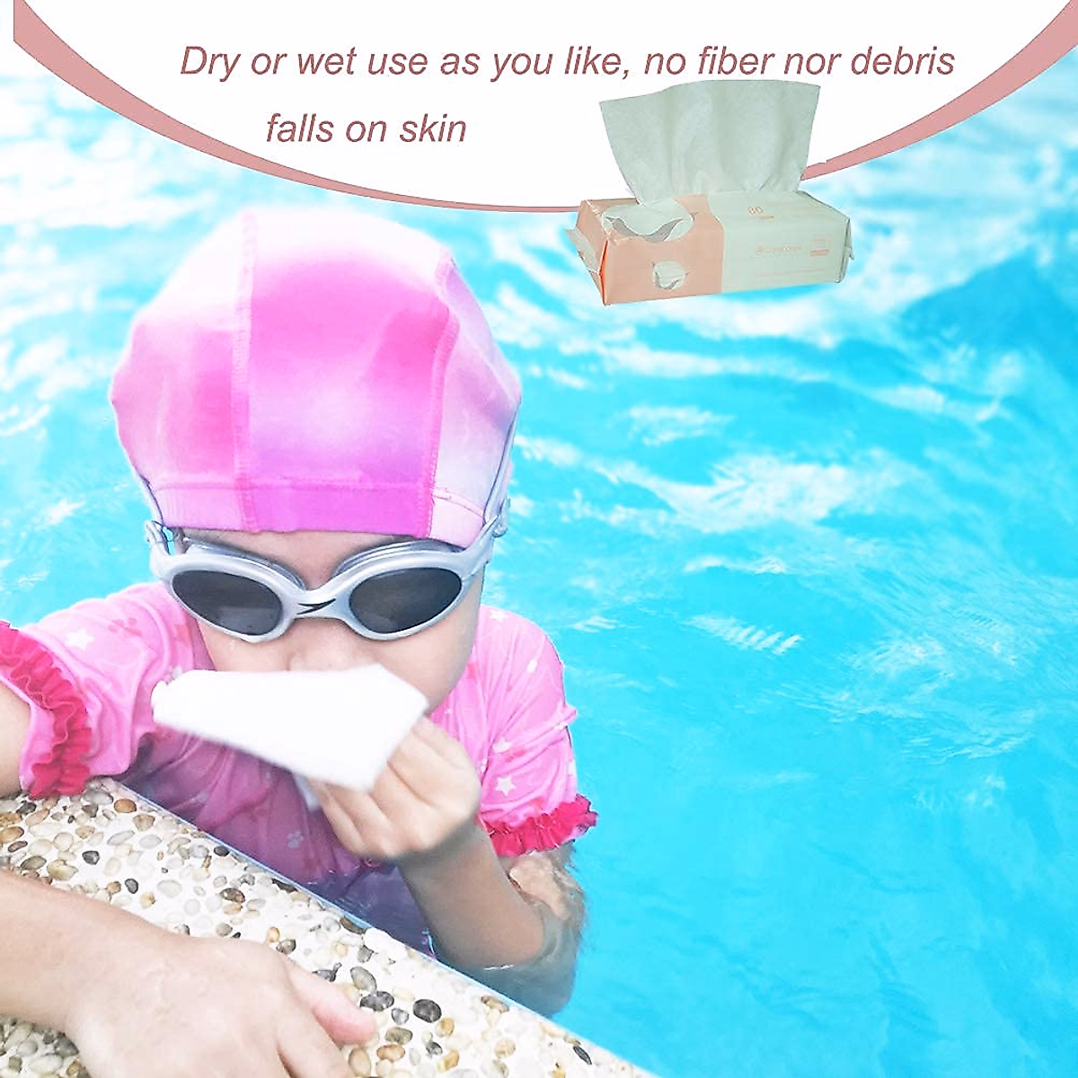 Extra Thick Cotton Tissue Careboree Face Drying Towel for Men Women Kids Disposable Dry Wipes Unscented Makeup Removing (3 pack)