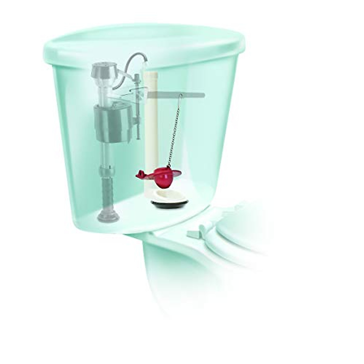 Fluidmaster 504 2-Inch Universal Chlorine Resistant, Long Lasting Flexible Frame Toilet Flapper , Red