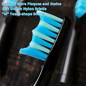 YUNCHI Electric Toothbrush Replacement Heads 5 Pack Compatible with Fairywill FW-507/508/551/917/959, for FW-D1/FW-D3/FW-D7/FW-D8, for Fairywill Toothbrush Refills - Black