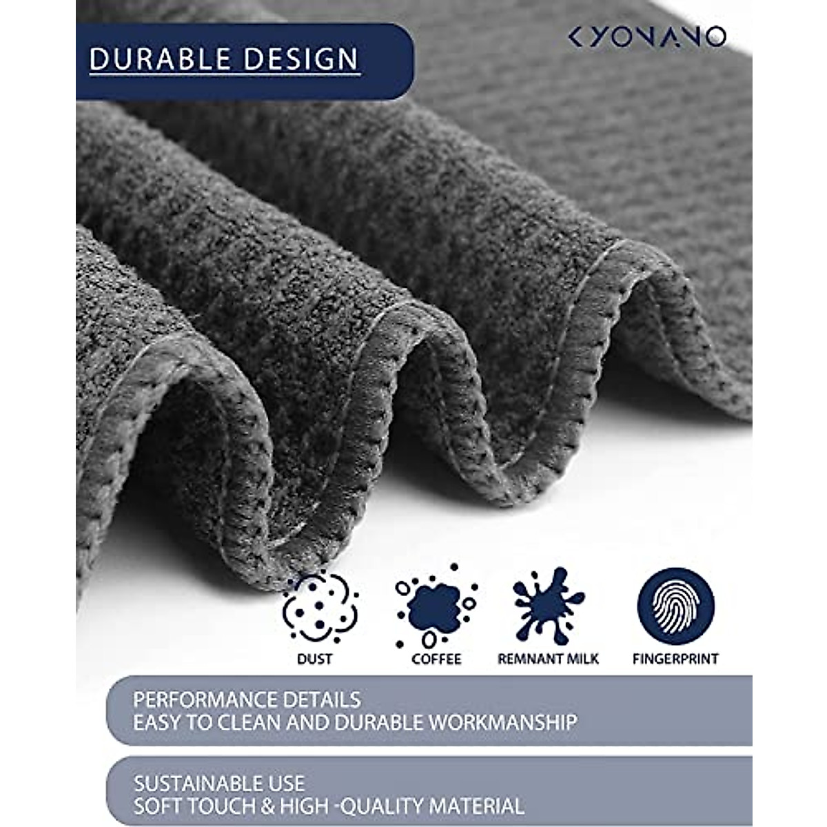 KYONANO Espresso Accessories - Barista Micro Cleaning Towels 4 Pack - Make The Perfect Coffee or Espresso - Coffee Accessories for Barista to Clean Steam Wand Coffee or Espresso Machine(12''x12'')