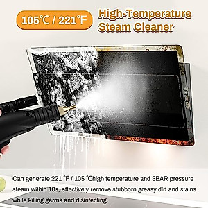 High Pressure Steam Cleaner, 1800W Portable Handheld Steam Cleaner Machine with 5 Brush Heads High Temperature Fast Heating Steamer for Home Use, Car Detailing, Kitchen, Bathroom, Furniture,Etc. (yellow)