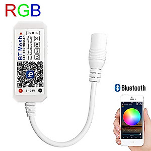 LED Controller, Bluetooth Mesh Smart RGB Controller for LED Strip Lights, More 64 LED Strip Collaborations, Dimmable Colors, Sunset Alarm Clock