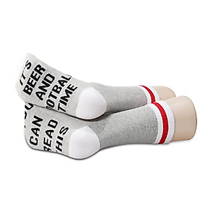 PWHAOO 1 Pair Beer Lover Gift Football Lover Socks If You Can Read This It’s Beer And Football Time Socks (Football Time Sock)