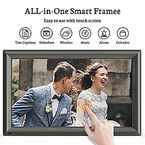 BSIMB 16-Inch 32GB FHD Large WiFi Digital Photo Frame 1920 x 1080 IPS Touch Screen Smart Picture Frame, Remote Control, Auto-Rotate, Wall-Mounted, Easy Setup to Share Photos and Videos via App&Email