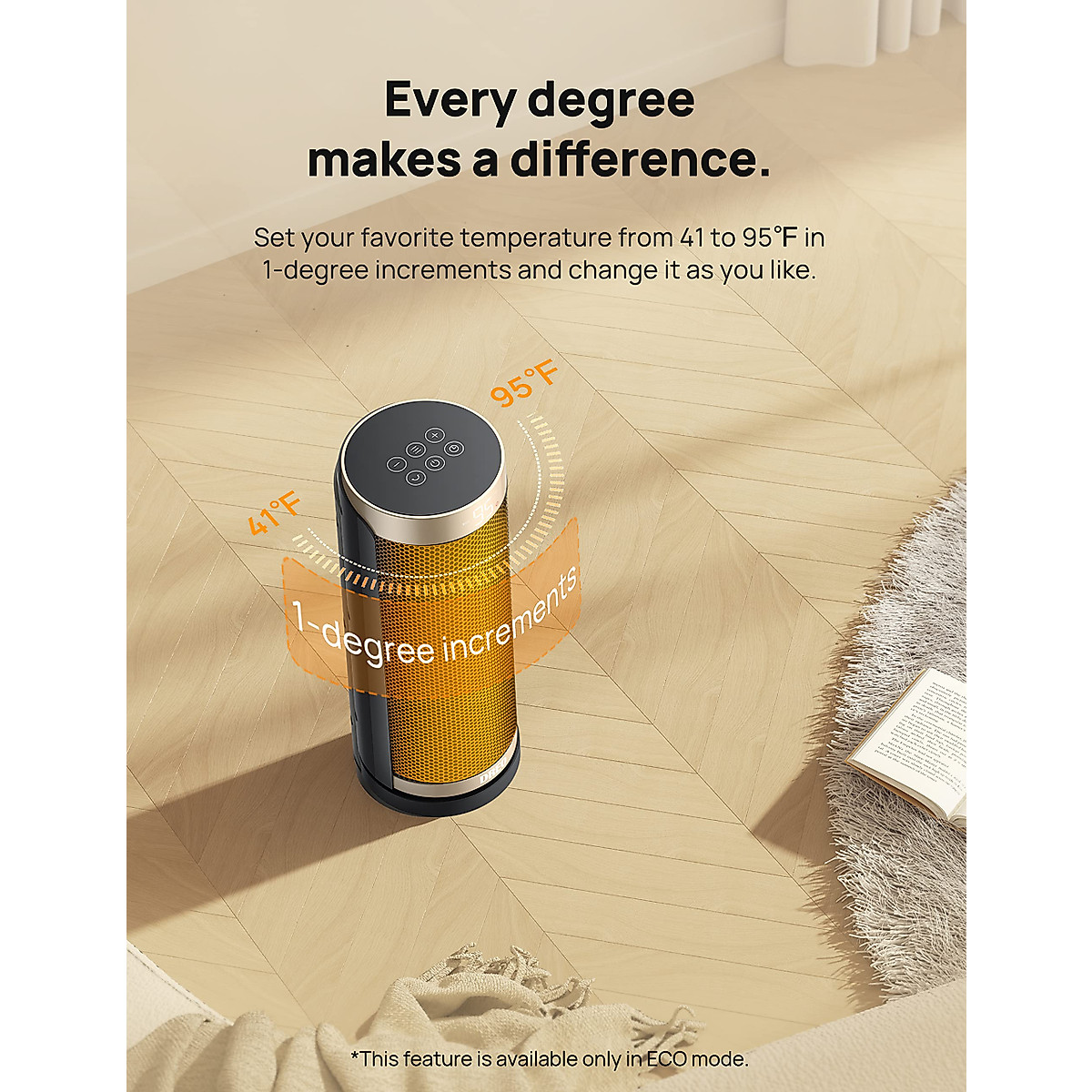 Dreo Space Heaters for Indoor Use, Portable Electric Heater for Bedroom Large Room Office Garage, 1500W Fast PTC Ceramic Heating with Remote, Thermostat, Oscillating, Timer, Multiple Safety Protection