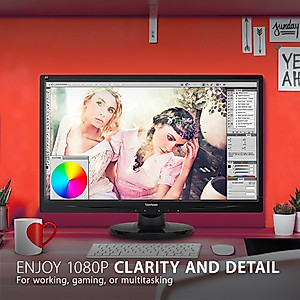 ViewSonic VA2446MH-LED 24in 1080p LED Monitor HDMI, VGA (Renewed)