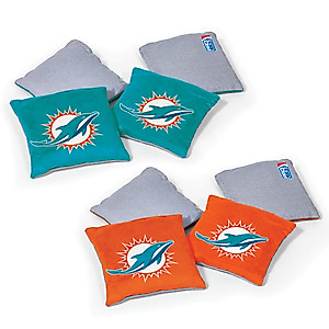 Wild Sports NFL Miami Dolphins 8pk Dual Sided Bean Bags, Team Color