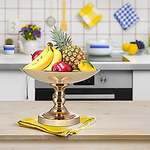 MDLUU Centerpiece Holder Bowl, Decorative Footed Bowl, Pedestal Fruit Tray for Dining Room Table, Coffee Table, Living Room Decor, 11.8''Dia.×8''H (Gold)