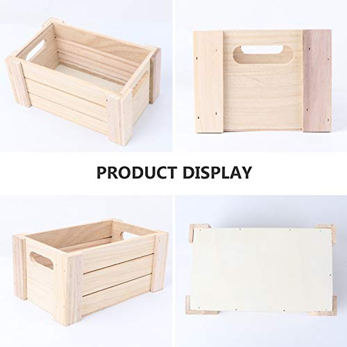 Cabilock Farmhouse Wood Planter Small Crate Wooden Desktop Storage Organizer Remote Control Caddy Holder Wood Box Container for Desk Office Supplies Home and Table S Decorative Box Wood Flower Pot