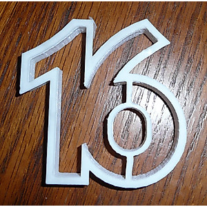 NUMBER 16 SWEET SIXTEEN BIRTHDAY ANNIVERSARY EVENT COOKIE CUTTER MADE IN USA PR108-16