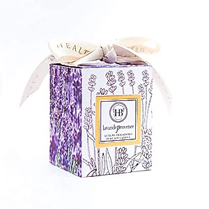 HB Botanicals Luxury Candle Lavande Provence Highly Scented Soy Candle Lavender Wax. Clean Burn in 7.5 Oz Frosted Gold Glass. Beautiful Gold Embossed Gift Box. Gift Wrapped! Safe Cotton Wick