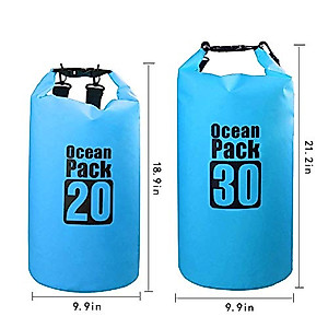 Bear Outdoor Dry Sack/Waterproof Bag for Boating, Kayaking, Hiking, Snowboarding, Camping, Rafting, Fishing and Backpacking (Blue, 30L)