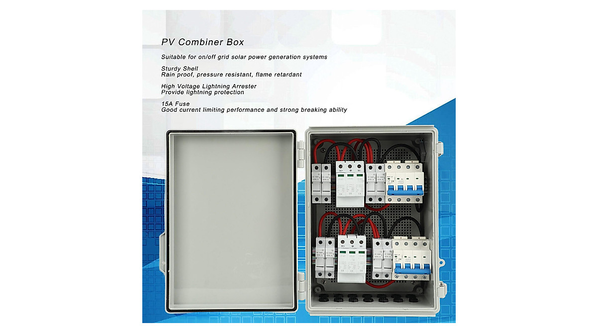 PV Combiner Box 4 in 2 Out Solar Combiner Box 1000V DC Protection