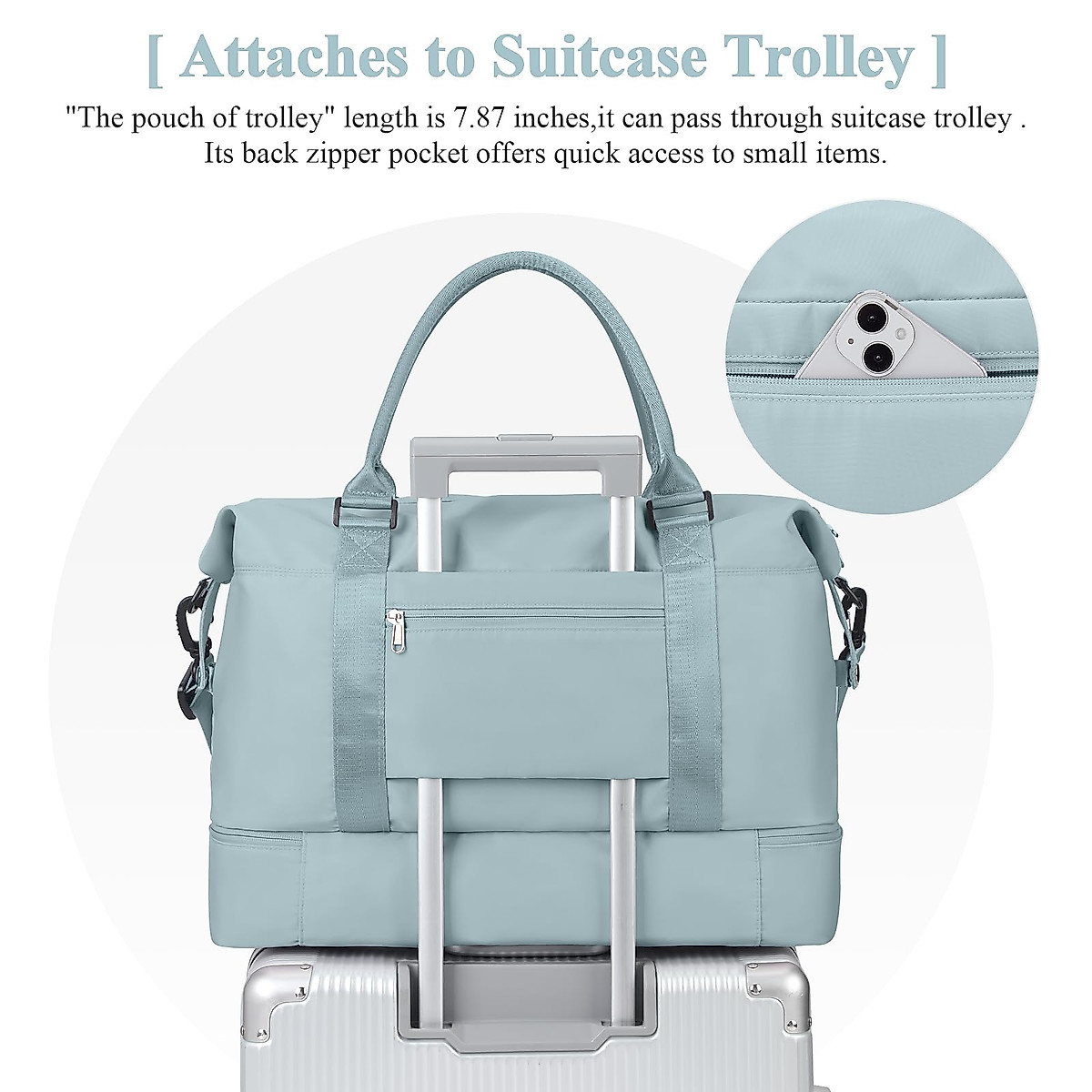 Travel Duffel Bag with Shoes Compartment, Weekender Overnight Bag for Women,Carry on Personal Item Bag,Gym Bag