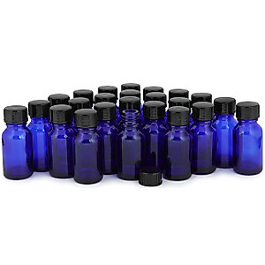 Vivaplex, 24, Cobalt Blue, 15 ml Glass Bottles, with Lids