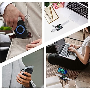 Portable Wireless Charger for Apple Watch, 5000mAh Magnetic iWatch Charger Power Bank with Built in Cable, Travel Battery Pack for Apple Watch Series 8/Ultra/7/6/5/4/3/2/SE/Nike& iPhone 14/13/12/11