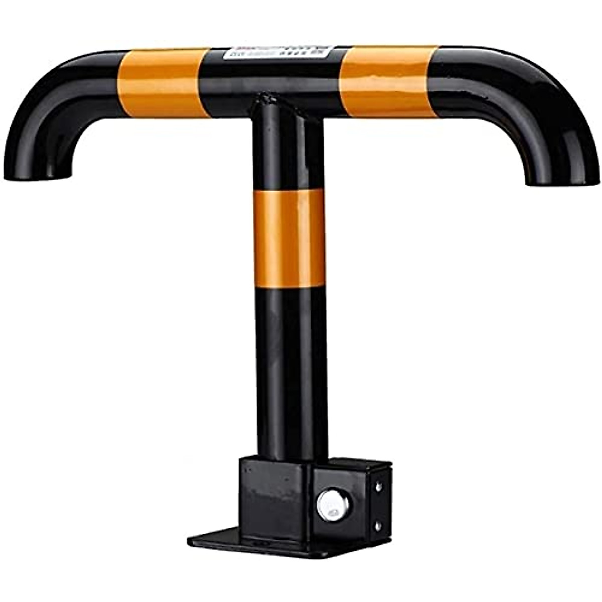 T-Shaped Heavy Duty Car Parking Space Lock Bollard Folding Lane Parking Barriers Security Posts for Private, Business, with Screws & Key (Yellow 550x400mm) (Black 550x400mm)