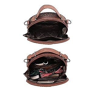 Wrangler Small Purses for Women Western Fringe Purses Crossbody Hanbags Bags Brown WG33-118BR