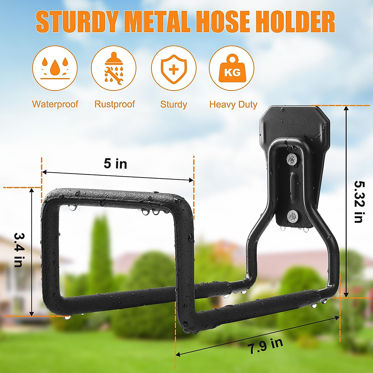Zitalupy Garden Hose Holder, Heavy Duty Garden Hose Reel Wall Mount Water Hose Holder for Outdoor, Outside Yard & Garden, Garden Hose Storage for Water Hose, Extension Cords