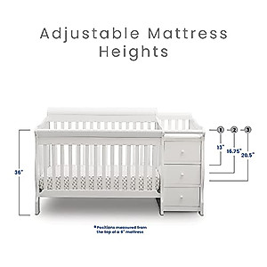 Delta Children Princeton Junction Convertible Crib N Changer, Bianca White