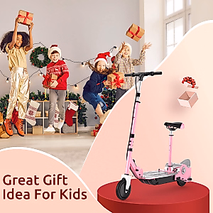 MAXTRA E120 Electric Scooter with Seat for Kids Ages 6-12, 60 Mins Long Battery Life, Removable Seat 2 Riding Styles, 155LBS Max Load