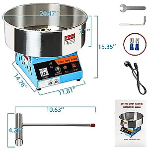 GOLADA 1080W Commercial Cotton Candy Machine Electric Cotton Candy Floss Maker - 110V for the Perfect Party Favor for Birthdays, School function, or Social Events. (Blue)