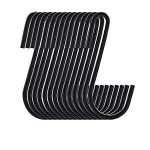 Ruiling 12-Pack Black Pot Rack S Shaped Hooks,3.5 Inch Universal S Hook Sturdy Hanging Hooks,for Kitchen Wares,Cookers,Pots,Pot Pad,Spoons Pans