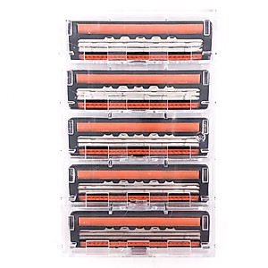 30 Taconic Shave Triple Blade Razor Cartridges for Gillette Atra, Atra Plus, Vector & Contour Razor Handles, Aloe Lubricating Strip for a More Comfortable and Closer Shave