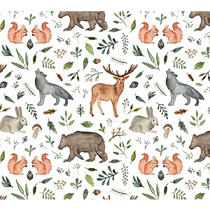 Stesha Party Woodland Wrapping Paper Forest Animal Baby Gift Wrap - 30 x 20 Inch (3 Sheets)