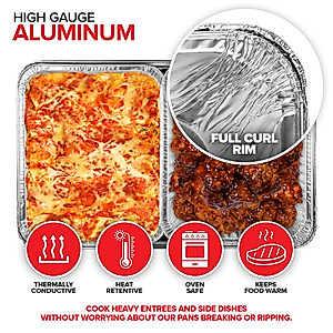 Chafing Dish Buffet Set with Cover Disposable - 21x13 (5 Pack) 9x13 & Lids (10 Pack) Aluminum Serving Trays, Catering Pans for Keeping Food Warm, Chaffing Dishes for Buffets and Parties, Warming Tray