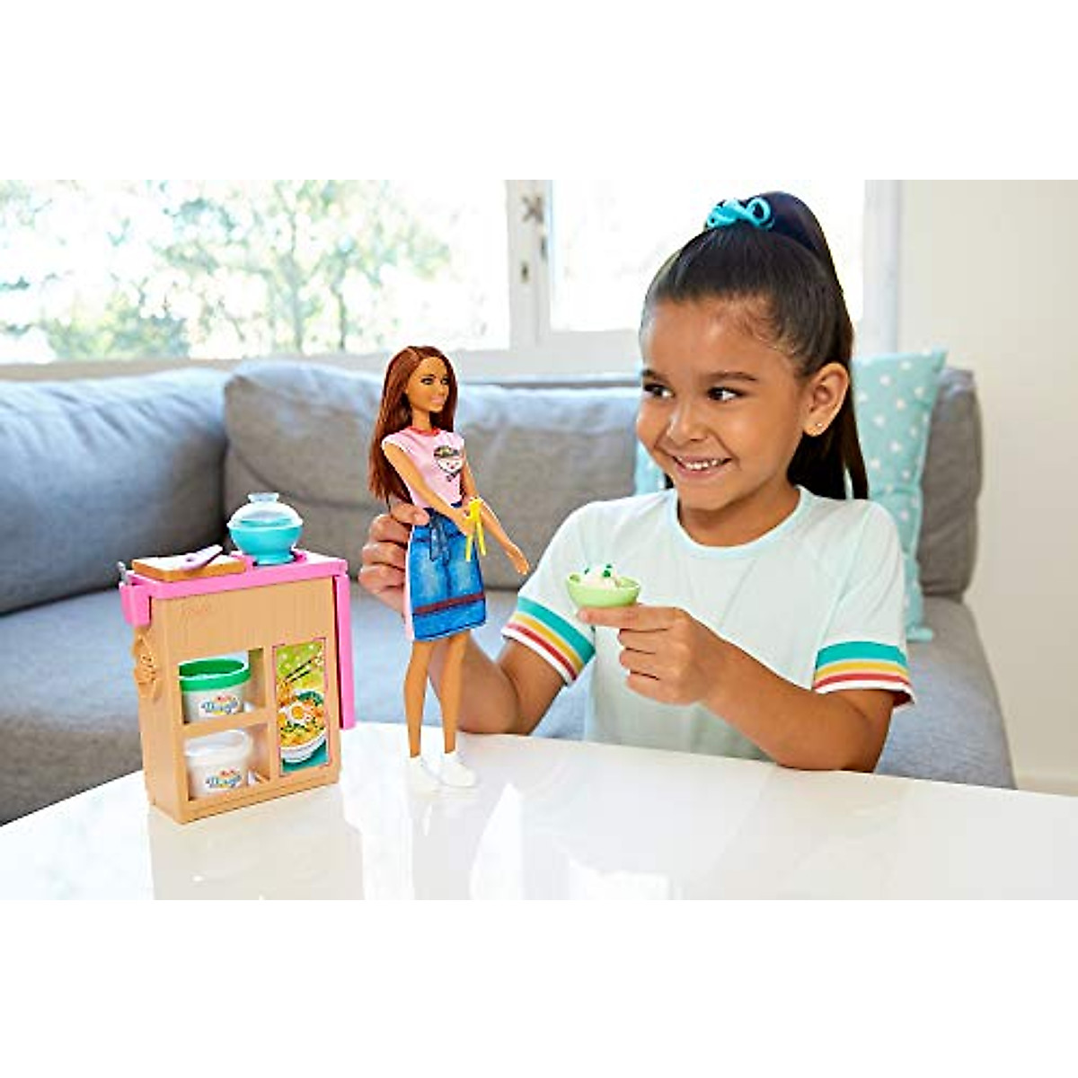 ​Barbie Noodle Bar Playset with Brunette Doll, Workstation and Accessories