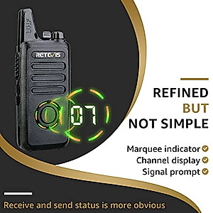 Retevis RT22S 2 Way Radios Rechargeable,Long Range Walkie Talkies with Earpiece and Mic Set,Channel Display,Signal Prompt,Handsfree Portable Two-Way Radio(6 Pack) with 6 Way Multi Gang Charger