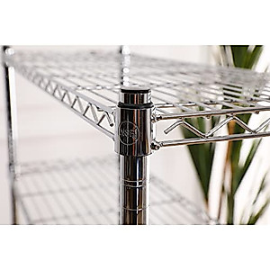 XCVBDE 4-Tier Storage Shelves 36''x14''x54'' Height Adjustable Garage Storage Shelves Heavy Duty Pantry Shelving Metal Utility Shelves Wire Rack for Home Kitchen Laundry Room Organization（Chrome）