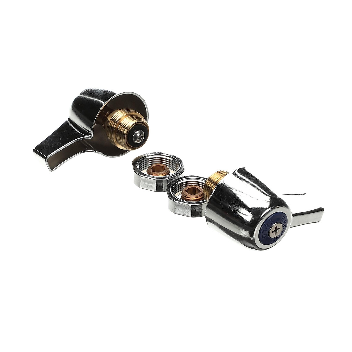 Krowne Silver Series 21-325L Compression Replacement Accessory Kit with Knob-Style Handles | Compatible with 10-4, 11-4, 13-8 Deck Mount Faucets and 100-L Models | (2) Valves, (2) Seats, (2) O-Rings