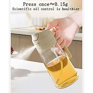 GLBEAR 16oz Olive Oil Dispenser, 2 in 1 Oil Sprayer for Cooking，470ml spray bottles，oil dispenser for kitchen，Salad,BBQ