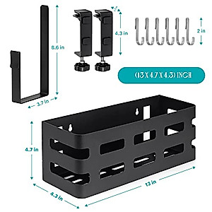 WIMART Blackstone Griddle Caddy, Storage Box Space Saving BBQ Accessories for 28"/36" Blackstone Griddle/Prep Cart, Outdoor Grill Storage Basket Griddle Caddy (Black - 1 Pcs/Set)