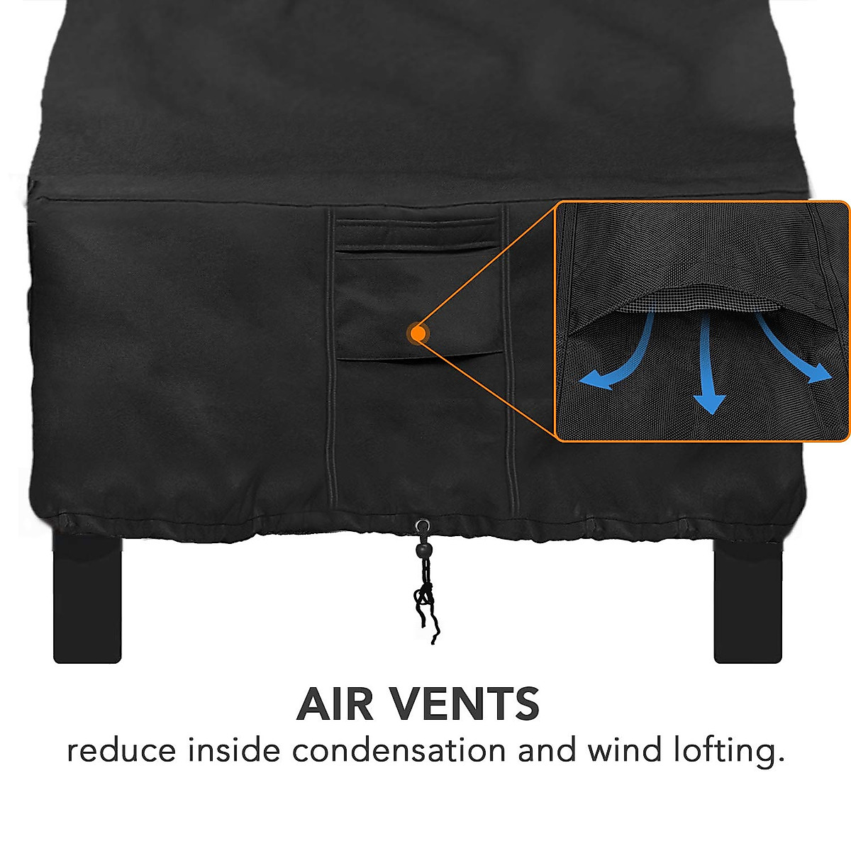 Taufey Patio Chair Covers, 37''Lx40''Dx30''H 600D Heavy Duty Rip-Stop and Waterproof Outdoor Chair Covers (2 Pack - Large, Black)