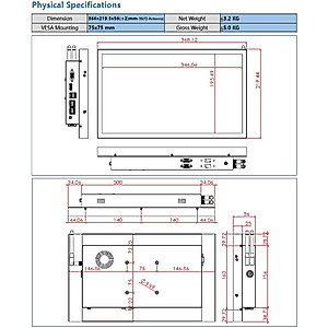 NEX TECH WP Series 15.6" All-in-one Touch PC, Projected Capacitive Touch PC, with Intel Pentium N4200 CPU, 16:9 Display 1920x1080, Industrial Panel PC