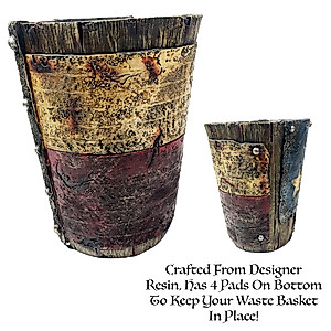 Urbalabs Rustic Texas Flag Distressed Western Rustic Bathroom Trash Can Office Waste Basket Country Decor Rustic Office Garbage Can Cowboy Gun Decor Bathroom Decor Man Cave Western Waste