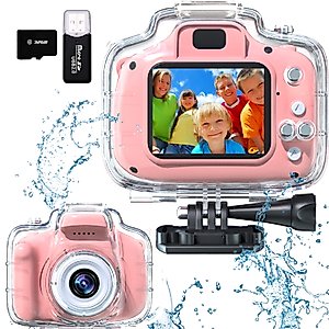 FKATEEN Kids Camera Underwater Waterproof Digital Camera for Kids 2 Inch IPS Screen 1080P HD Kids Video Action Camera for 3 4 5 6 7 8 9 10 Year Old Girls Boys Thanksgiving Christmas Birthday Gift