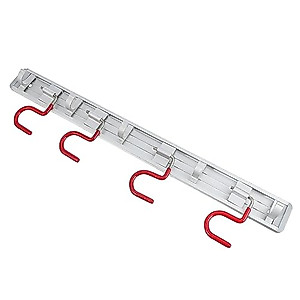 Unomor Broomstick Wall Mount Clothing Rack Mutitool Garage Tool Organizer Mop Hanging Hooks Broom Mop Holder Broom Hanger Broom Organizer Wall Hanging Broom Gripper Mops Aluminum Alloy