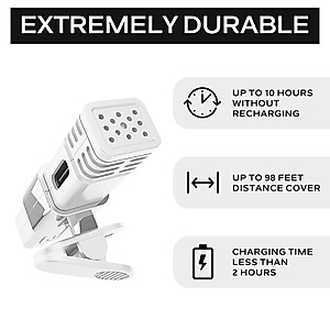 Kailas Accessories White Wireless Microphone System for iPhone & Smartphones w USB C & Lightning - Mini Mic for Podcasting, Streaming, Vlogging