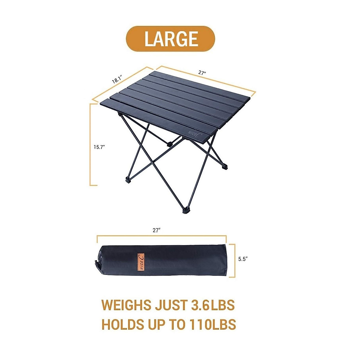 Nice C Camping Roll Up Table + Low Beach Chair