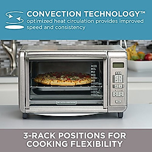 BLACK+DECKER 6-Slice Digital Convection Countertop Toaster Oven, Stainless Steel, TO3280SSD