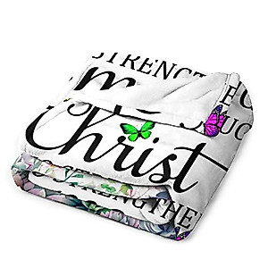 Christian Gifts for Women Inspirational Religious Blanket Bible Verse Scripture Prayer Throw Blanket Soft Flannel Healing Blanket 50&quot;X40&quot;
